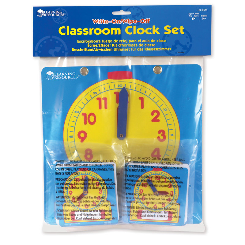 Learning Resources Write & Wipe Clocks Classroom Set | Wayfair
